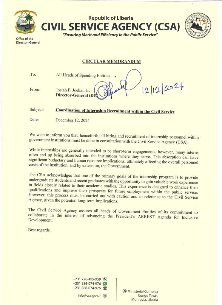 Coordination of Internship Recruitment within the Civil Service – Civil ...